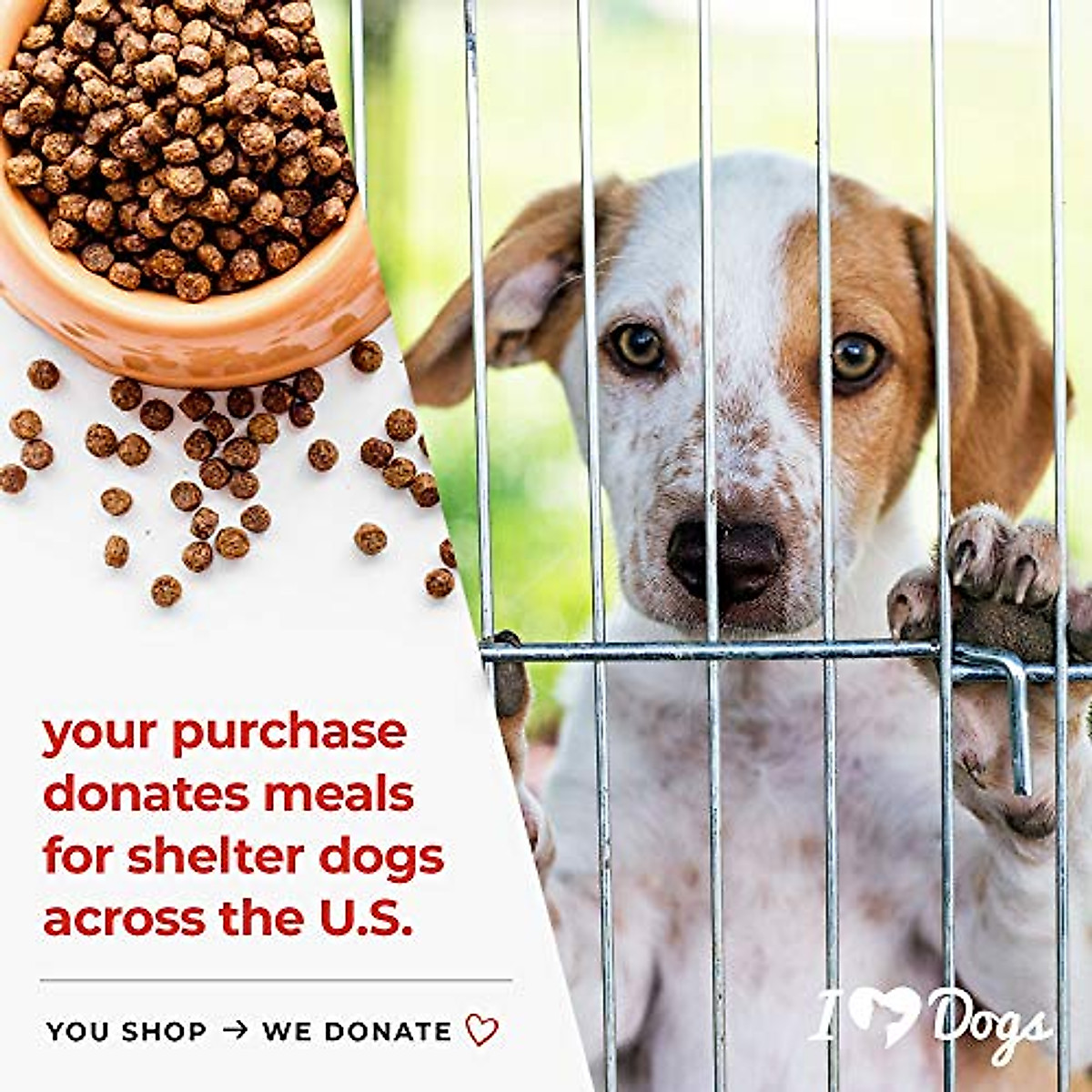 iHeartDogs Rescue Pup Keychain - Great Gift for a Dog Lover - Each Purchase Provides 4 Donated Meals to Shelter Dogs