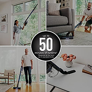 Shark IZ363HT Anti-Allergen Pet Power Cordless Stick Vacuum Self-Cleaning Brusholl, PowerFins, Crevice Tool, Dusting Brush, Pet Multi-Tool & Anti-Allergen Dusting Brush, 50min Runtime, Blue