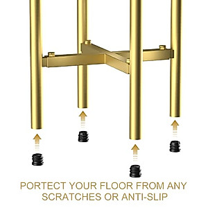 Plant Stand, Metal Plant Stands for Indoor Plants Adjustable for 8 9 10 11 12 inches Pot, Planter Stand Mid Century Stable Stylish Corner Plant Stand for Outdoor, Gold 1Pack, Pot not Included