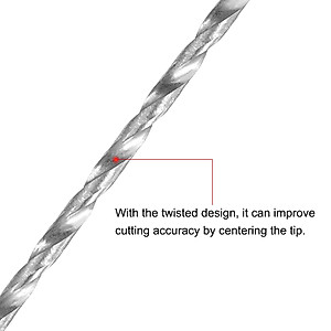 uxcell HSS(High Speed Steel) Extra Long Twist Drill Bits, 2.5mm Drill Diameter 160mm Length for Hardened Metal Woodwork Plastic Aluminum Alloy 2 Pcs