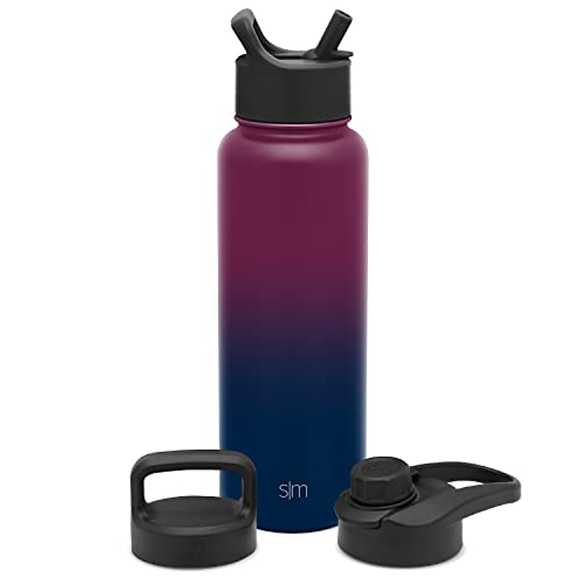Simple Modern Water Bottle with Straw, Handle, and Chug Lid Vacuum Insulated Stainless Steel Metal Thermos Bottles | Large Leak Proof BPA-Free Flask for Sports | Summit Collection | 40oz, Mystic Moon