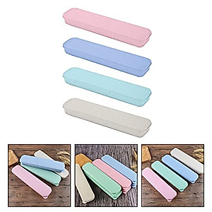 SOLUSTRE Cutlery Sets 4pcs Travel Tableware Storage Boxes Portable Flatware Box Utensils Cutlery Case Fork Spoon Chopsticks Utensils Holder for Camping Picnic Travel Utensils