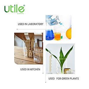 Utile 6pcs of 1.7oz(50ml) Tall Form Glass Beakers, Shot Glass, Borosilicate 3.3 Glass with Printed Graduation, 4001.0050.6