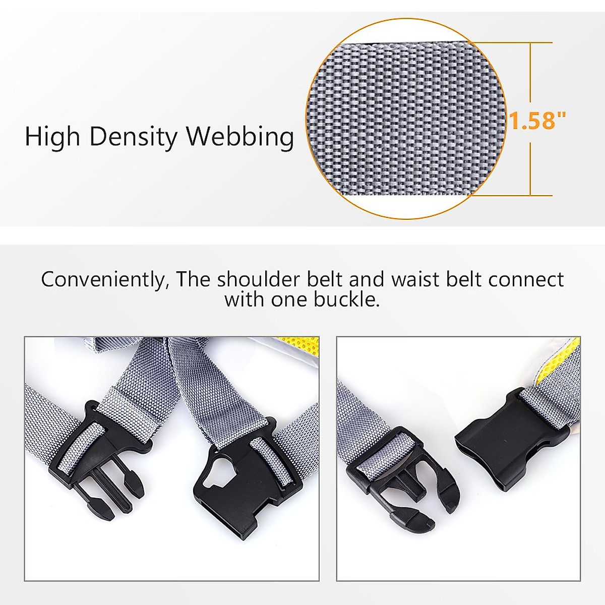 Jolik Child Motorcycle Safety Harness with 4 – in – 1 Buckle Breathable Material in Yellow