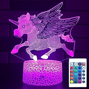 HLLKYYLF Unicorn Gifts for Girls,Unicorn Night Light for Kids Unicorn Light with Touch & Remote Control 16 Color Changing Dimmable Unicorn Lamp,Unicorn Toys for Girls Age 3 4 5 6 7 8 9 as Gifts