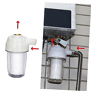DOITOOL Water Heater Filter Kitchen Down Water Filter Faucet Water Softener Inline Water Filter Well Water Pre Filtration System Sink Filter Attachment Anti-Scale The Pet Shower Head White