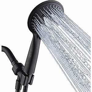 BRIGHT SHOWERS 9 Spray Settings Handheld Shower Head Set High Pressure Oil-Rubbed Bronze Hand Held Showerhead with 60 Inch Flexible Shower Hose and Adjustable Shower Arm Mount Bracket