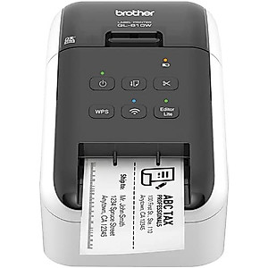 Brothe QL-810W Ultra-Fast Label Printer with Wireless Networking Direct Thermal Black/Red Labels