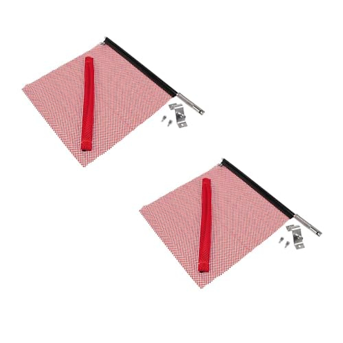 Mytee Products EZ Mount Warning Flag Red 18" x 18" Mesh Safety Flag DOT Compliant | Spring Loaded Quick n Easy Disconnect - 2 Pack