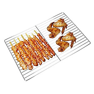 Stainless Steel Non-Stick, Non Stick BBQ Rack Barbecue Mesh Grill Net for Large Oven30 x 45cm Oven Family Gatherings Garden Parties Picnics and Camping(30 * 45)