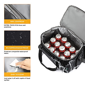 Double Leaves 30L Extra Large Cooler Bag Insulated Flight Attendant Lunch Bag Crew Cooler Bag for Men Soft Sided Lunch Box Leakproof for Travel Camping Beach Picnic, Black