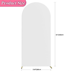 Gold Arch Backdrop Stand and White Weding Arch Cover Bundle 6FT