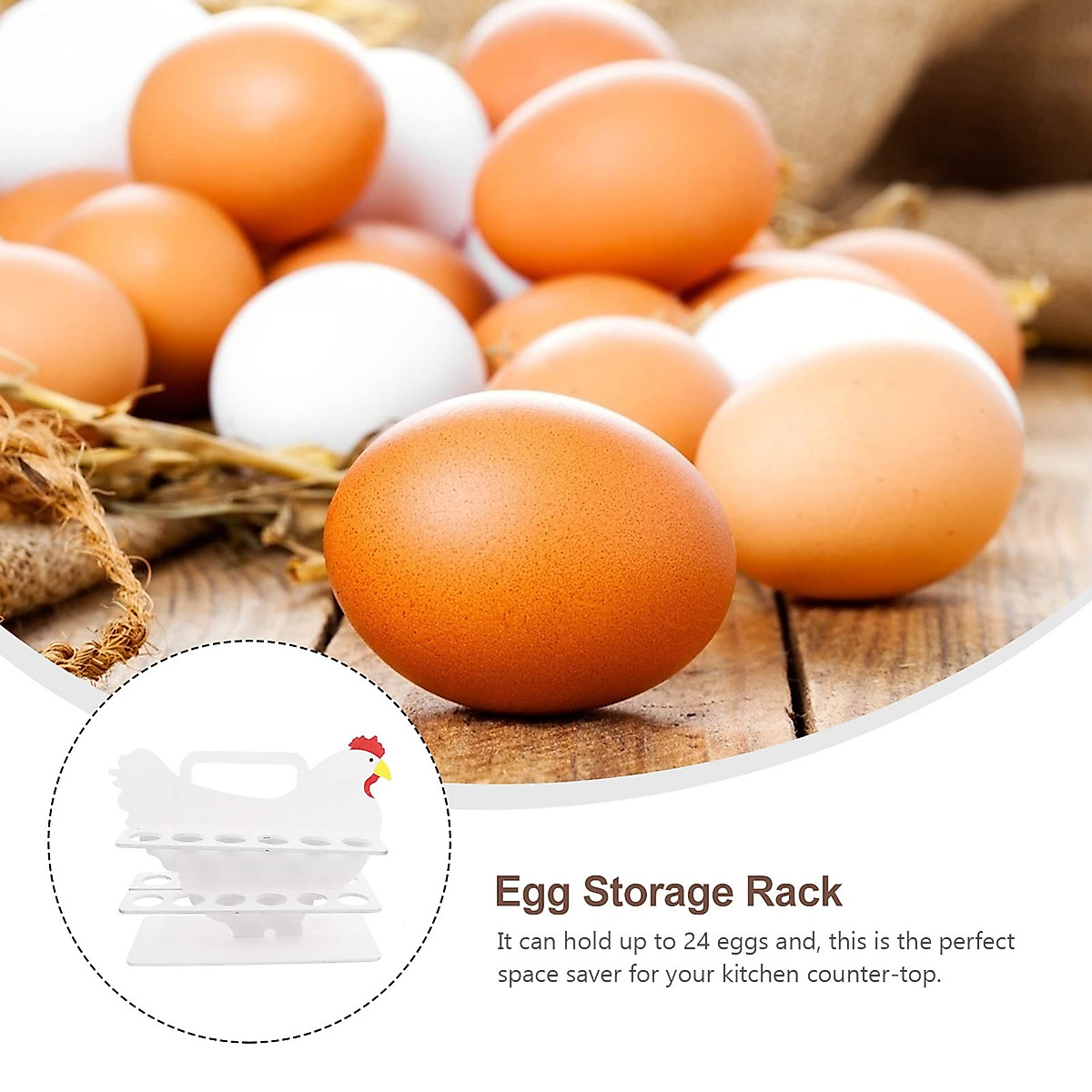 Hemoton 1pc Egg Rack Egg Tray for Refrigerator Wood Egg Tray Countertop Egg Dispenser Egg Dispenser for Refrigerator Decorative Tray Egg Stand Kitchen Supplies White Synthetic Wood Desktop