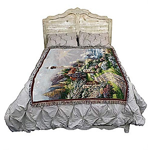 Pure Country Weavers Coastal Splendor Blanket by James Lee - Scenic Gift Tapestry Throw Woven from Cotton - Made in The USA (72x54)