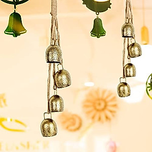 Cow Bell,Bells Ornament 2024,Christmas Bells for Decoration,Decorative Bells,Metal Tibetan Inspired Meditation Decorative Cow Bell with Jute Hanging Rope