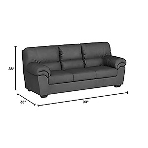 Signature Design by Ashley Bladen Faux Leather Upholstered Sofa, Gray