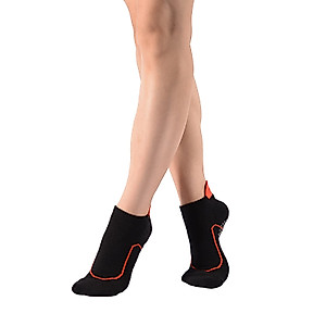 Teebulen Women's 5 Pairs Black Padded Anti Slip Odor Resistant Grips Compression Low Cut Yoga Barre Pilate Socks,Size 4-9