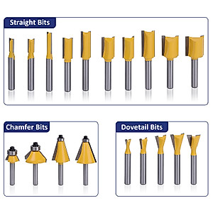 MNA Router Bits Set 1/4 Inch Shank 丨70 Piece Set