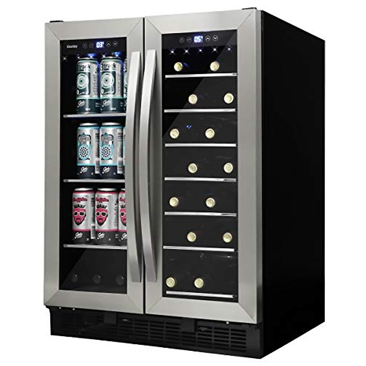 Danby DBC052A1BSS Built In Beverage Center, French Door Under Counter Beverage Cooler For Chilling Wine, Beer, Pop - In Stainless Steel - For Kitchen, Home Bar