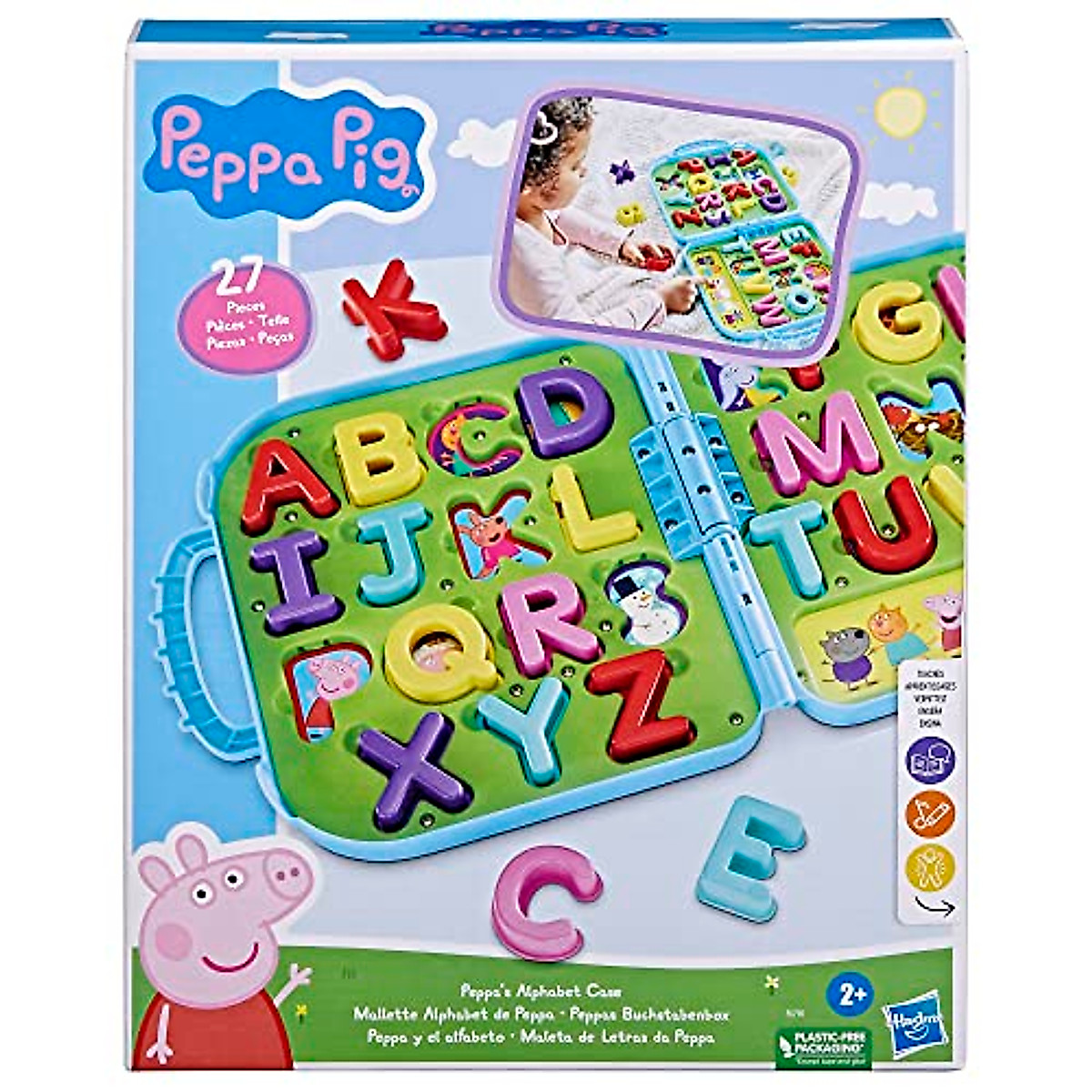 Peppa Pig Peppa’s Alphabet Case, ABC Toys, Puzzle Preschool Toys for 3 Year Olds and Up