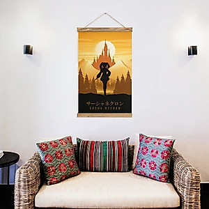 BAWUTZ Sasha Necron Maou Gakuin Scroll Poster Wall Fabric Decor Hanging Paintings Wood Frame Hanger Magnetic Kit Holder Print Picture for Living Room Bedroom Decoration