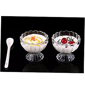 Cabilock 1 PC Disposable Salad Bowls Glass Trifle Bowl Disposable Ice Cream Cups Mini Dessert Cups Snack Dish Bowls Acrylic Trifle Pudding Sundae Cup Glass Cup Small Bowl Base