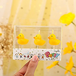 Coume 9 Pieces Yellow Duck Cake Candles Duck Birthday Decorations Cute Little Duckie Cupcake Candles for Kids Theme Birthday Party Baby Shower Decorations