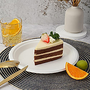 Coolego Paper Plates 125-Pack, 100% Compostable Paper Plates Bulk, Eco-friendly Sugarcane Fiber Paper Plates Heavy Duty with Biodegradable Packaging for Party, Daily