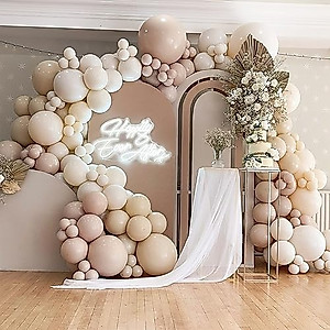 RUBFAC 138pcs Sand White Balloons Different Sizes 18 12 10 5 Inches for Garland Arch, Premium White Latex Balloons for Birthday Party Graduation Wedding Anniversary Baby Shower Party Decoration