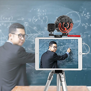 SMALLRIG Metal Holder for iPad Tripod Mount Adapter with 2 Cold Shoe, 1/4" Screw, w/Plate for Acra Swiss Standard, for iPad Mini Air Pro Surface Pro (7.9” to 12.9”), Universal Tablet Clamp