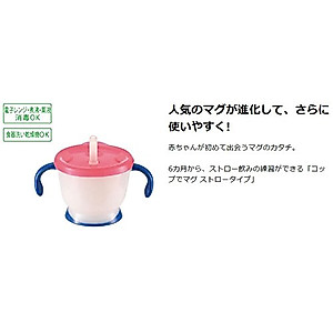 Richell Aqulea straw mug Navy Blue 190ml