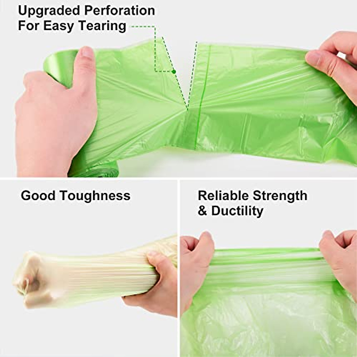 Small Trash Bags 4-6 Gallon, Inwaysin 200 Count Biodegradable Trash Bags 4 Gallon, Extra Strong Small Garbage Bags Unscented, Size Expanded, Green, for Bathroom Bedroom Office Kitchen Trash Can