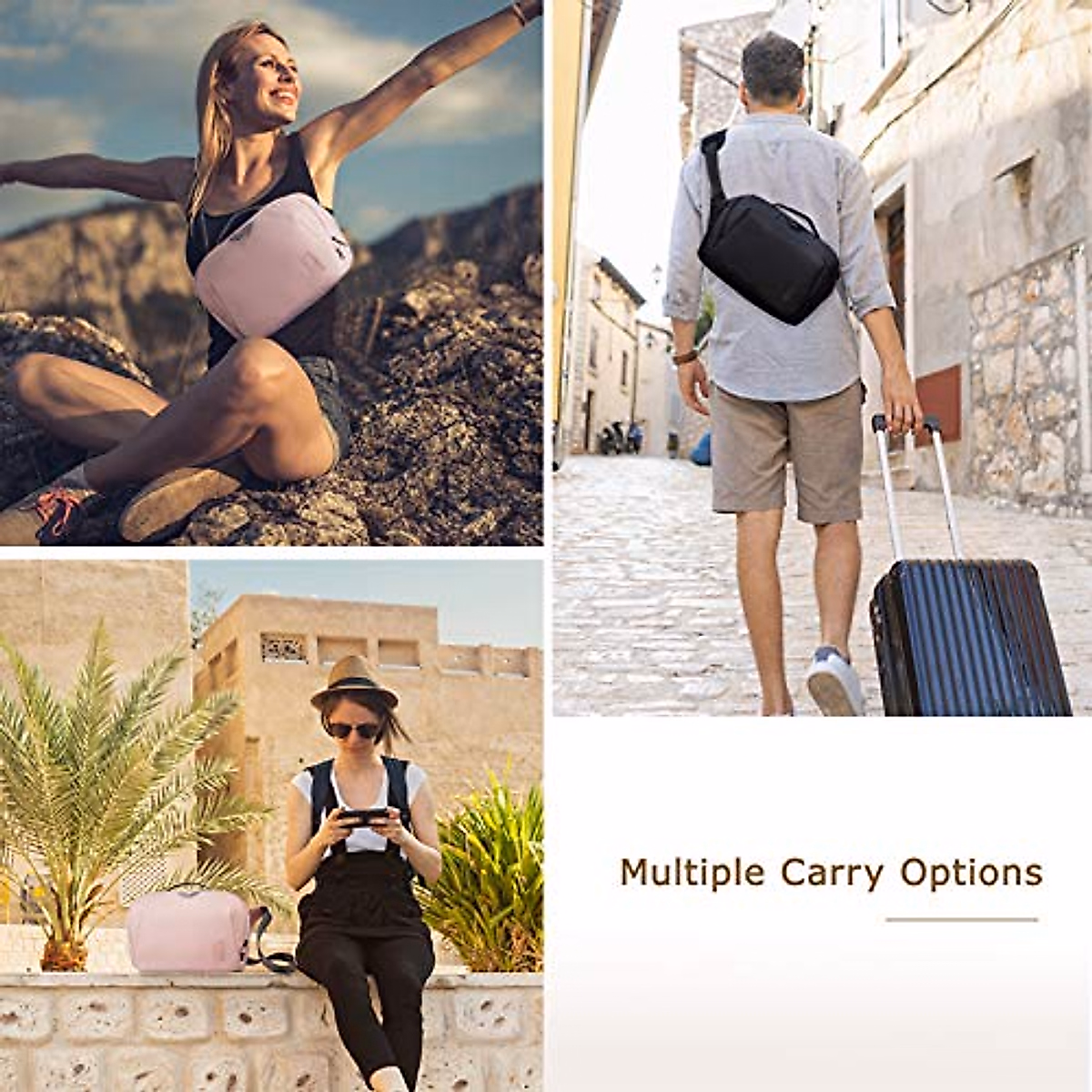 BAGSMART Camera Bag, DSLR Camera Bag, Waterproof Crossbody Camera Case with Padded Shoulder Strap, Anti-Theft Camera Shoulder Bag, Black