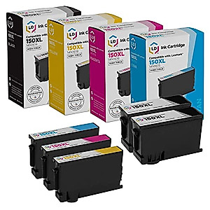 LD Products Compatible Ink Cartridge Replacement for Lexmark 150XL High Yield (2 Black, 1 Cyan, 1 Magenta, 1 Yellow, 5-Pack)