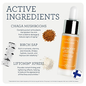 Supermood Egoboost Instant Face Lift Serum - Youthful Skin Face Serum, Made with Real Mushrooms Chaga Extract for Skin, Temporary Tightening Face Serum for Anti Aging Serum