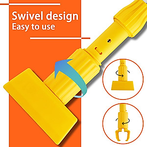 Tiemlet Mop Handle Commercial Heavy Duty - 62-inch Stainless Steel Metal Commercial Mop Stick, Adjustable for Industrial & Household Floor Cleaning, Clamp Mop Handle Quick Change for Wet Mop