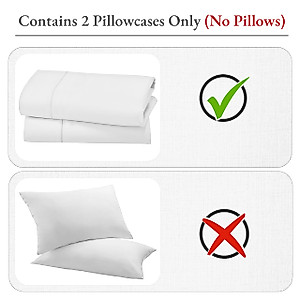 California Design Den Standard Queen Size Pillowcase Set - 400 Thread Count, 100% Cotton Sateen, Set of 2 Pillow Covers, Breathable, Cooling, Soft for Quality Sleep - Bright White