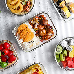 FREYBLI 24-Piece Glass Food Storage Containers with Lids, Glass Meal Prep Containers, Airtight Glass Lunch Bento Boxes, BPA Free & Leak Proof, Microwave, Oven, Freezer and Dishwasher