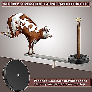 Paper Towel Holder Countertop, BESWEL Paper Towel Holder Stand, Black Weighted Base, Kitchen Towel Holder, Crystal Head, for Kitchen Bathroom