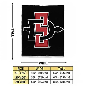 GACOZ-San Diego State University- Ultra Soft Throw Blanket Flannel Fleece All Season Light Weight Living Room Bedroom Warm Blanket 60×50inch