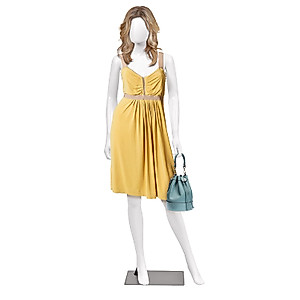 GOFLAME Female Mannequin Full Body, 69 Inches Realistic Mannequin Torso with Adjustable Postures & Detachable Body Parts, Sturdy Metal Base, Dress Model for Window Display, Exhibition, Drawing Office