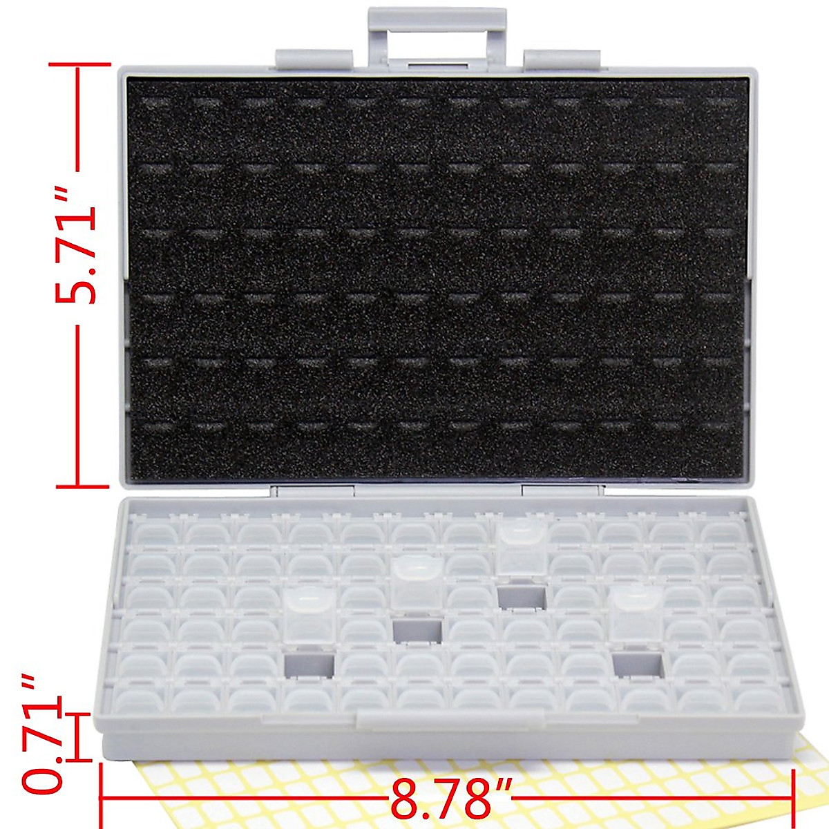 Two AideTek BOXALL72 SMD SMT Resistor Capacitor 1206 0805 0603 Box Organizer Craft Beads Storage 72 Compartments on Each Box
