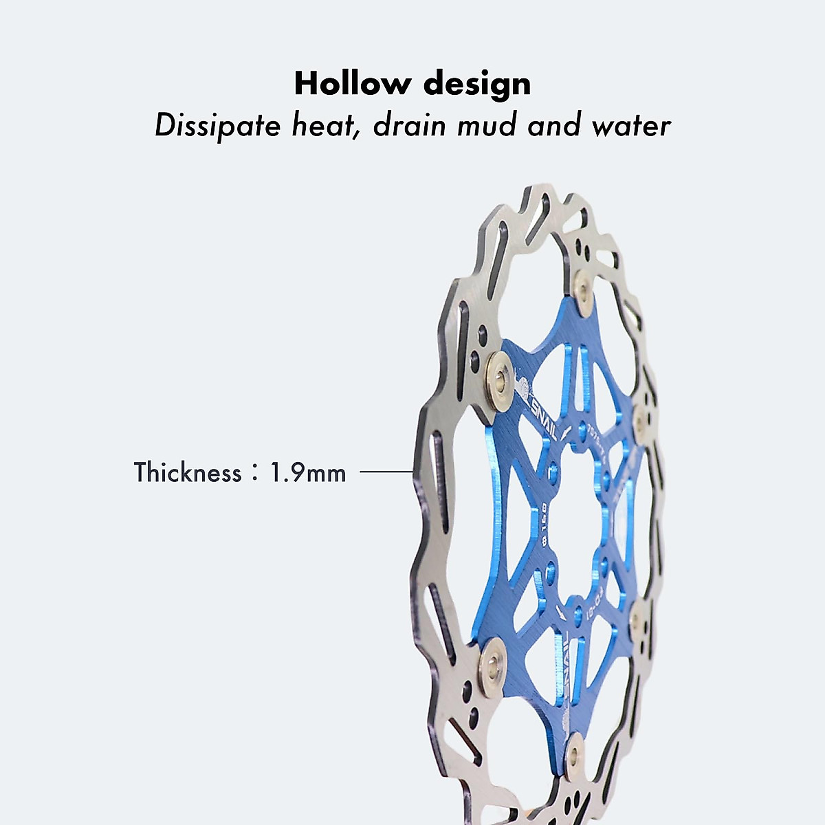 DJC Bike Brake Disc Rotor MTB Floating Brake Disc 160mm 180mm 203mm with 6 bolts Road Bike MTB BMX Steel Aluminum Brake Disc (6# purple, 160mm)