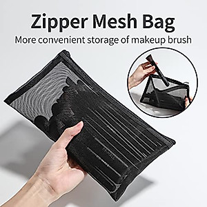 BS-MALL Makeup Brush Set 18 Pcs Premium Synthetic Foundation Powder Concealers Eye shadows Blush Makeup Brushes with black Bag (Black)