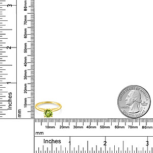 Gem Stone King 14K Yellow Gold 6MM Round Gemstone Birthstone Solitaire Engagement 4-Prong Ring | Wedding Anniversary Promise Gold Ring For Women Available In Size 5, 6, 7, 8, 9