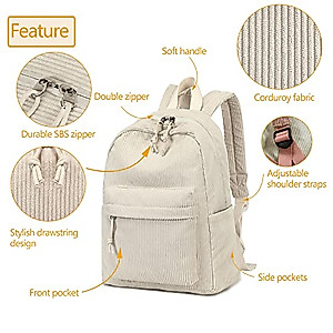 BTOOP Mini Backpack Womens Girls Corduroy Small Backpacks Purse Little Bookbag for Teens Adult Casual School Travel Daypack