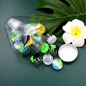 YOHOSA Glass Wax Container Concentrate Jar with Silicone Lids silicone containers for wax 6ml 15pcs （Color mixing）