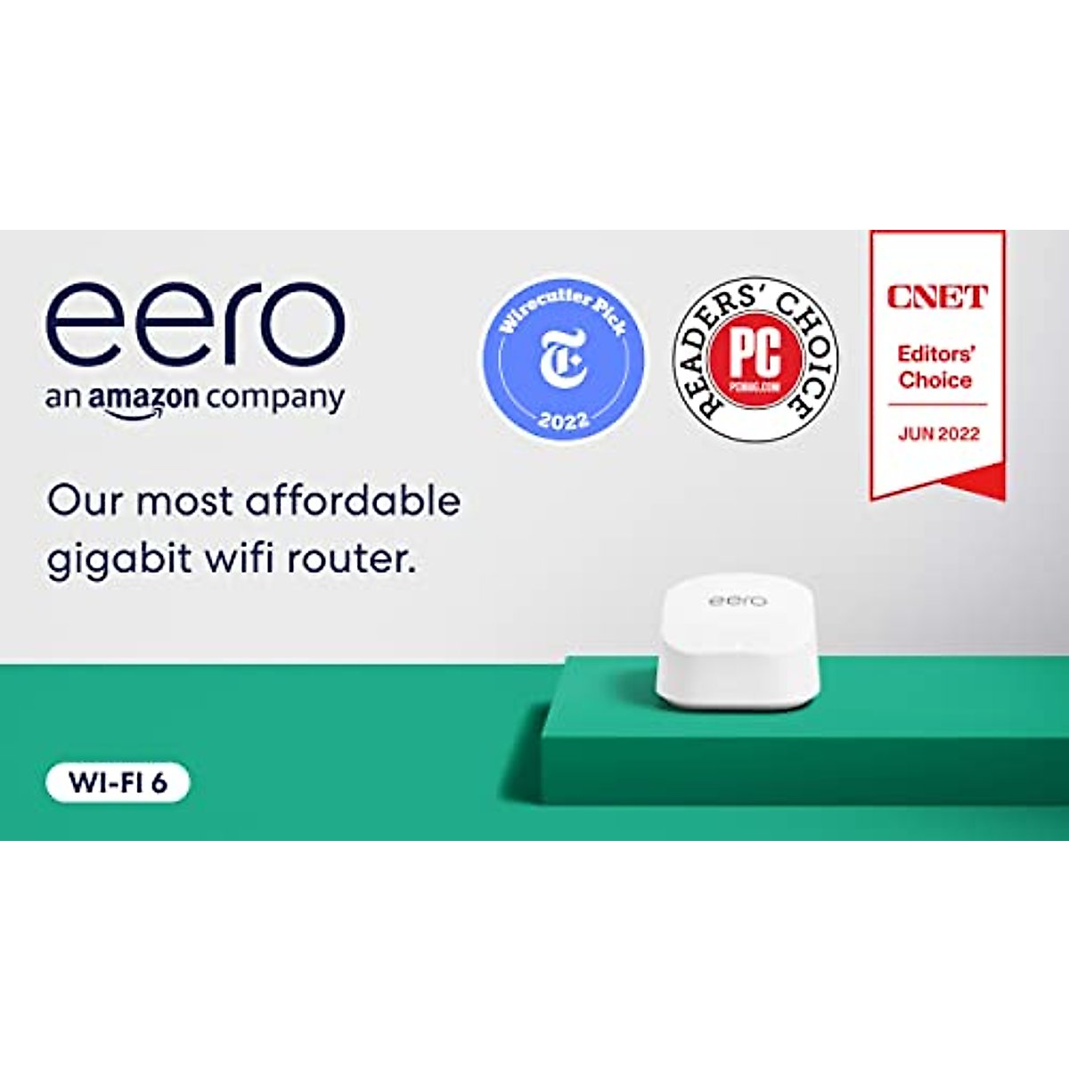 Amazon eero 6+ mesh Wi-Fi router | 1.0 Gbps Ethernet | Coverage up to 1,500 sq. ft. | Connect 75+ devices | 1-Pack | 2022 release