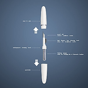 TIWABI 3 in 1 Cleaner Kit for Airpods 1 2 3 Pro Headphones Earbuds and Case Multi-Function Cleaner Kit with Brush and Soft Flocking Brush Multi-Function Cleaner Kit for Earphones Phone and Camera