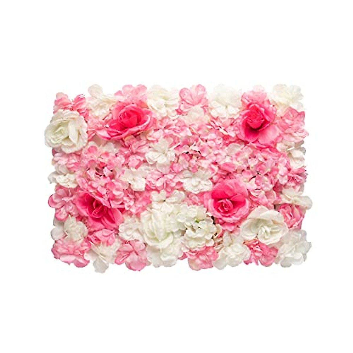 Flowers Wall Panel 4 PCs (11 SQFT) 24"x16" Carnations 3D Flower Wall Decor Silk Flowers for Nails Room, Home Office, Wedding Backdrop, Bridal Shower, Baby Girls Room, Nursery, Pink Room Décor
